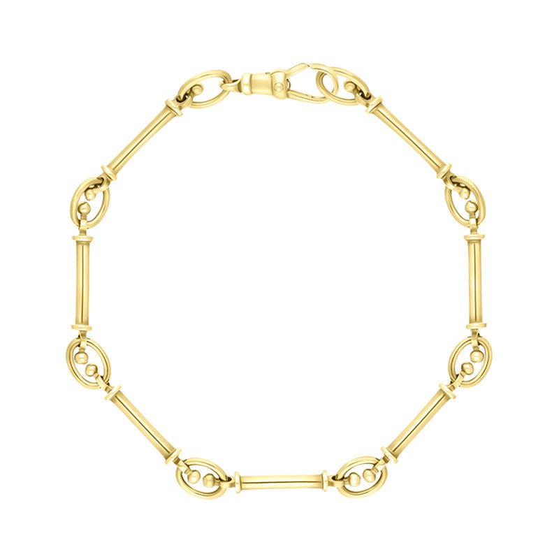 18ct Yellow Gold Handmade Baton Link Bracelet C015br | W Hamond Fine ...