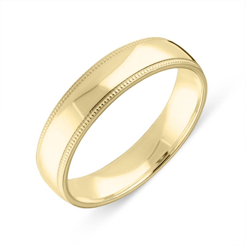 18ct Yellow Gold 5mm Light Court Shaped Wedding Ring BNN-357 | W Hamond ...