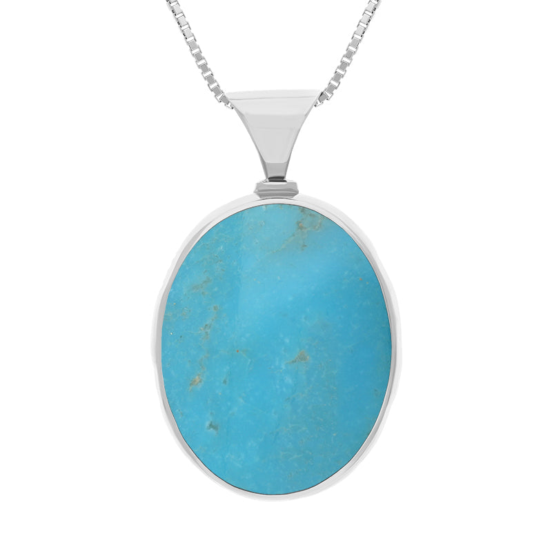 18ct White Gold Whitby Jet Turquoise King's Coronation Hallmark Double ...