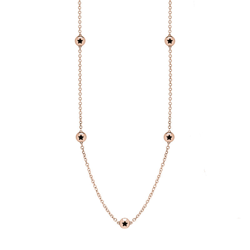 9ct Rose Gold Whitby Jet Star Link Disc Chain Necklace N744 | W Hamond ...