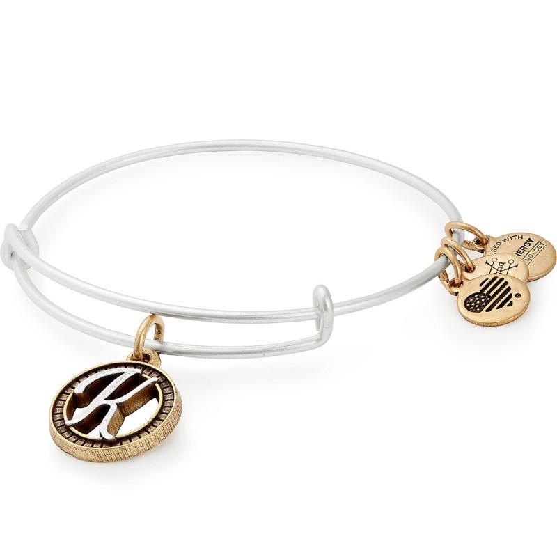 Alex And Ani Initial K Two Tone Charm Bangle A18EBINT11TTRS | W Hamond ...