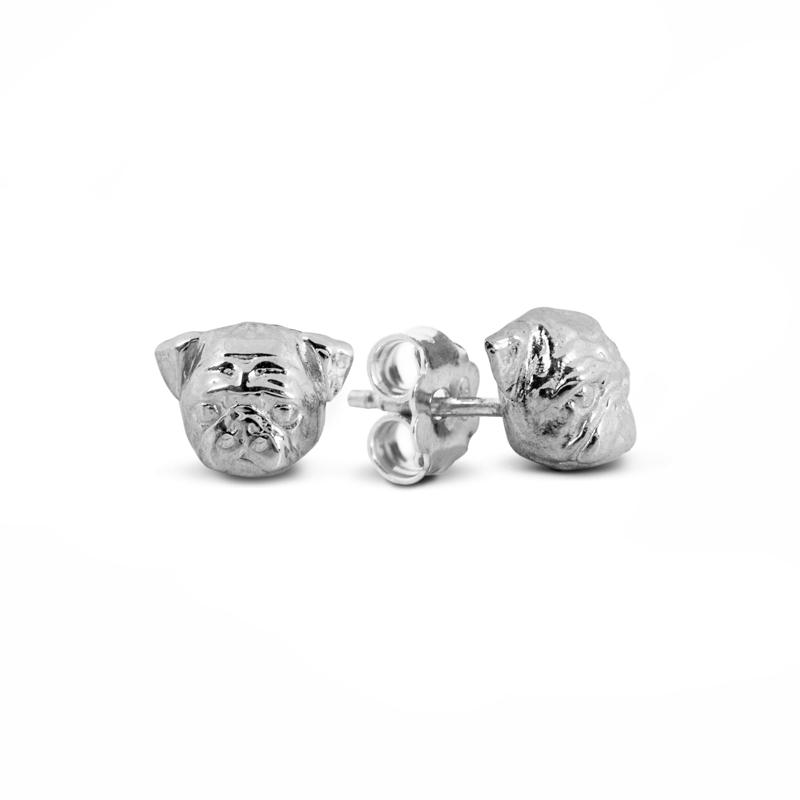 Dog Fever Sterling Silver Pug Muzzle Earrings DFORE00005 | W Hamond ...