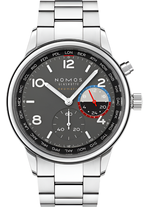 Nomos Glashutte Club Sport Neomatik Worldtimer Volcano Sapphire Crystal ...