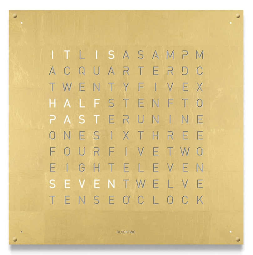 QLOCKTWO Earth 180 Creators Edition Gold Wall Clock Watch Q180V1ENGD ...