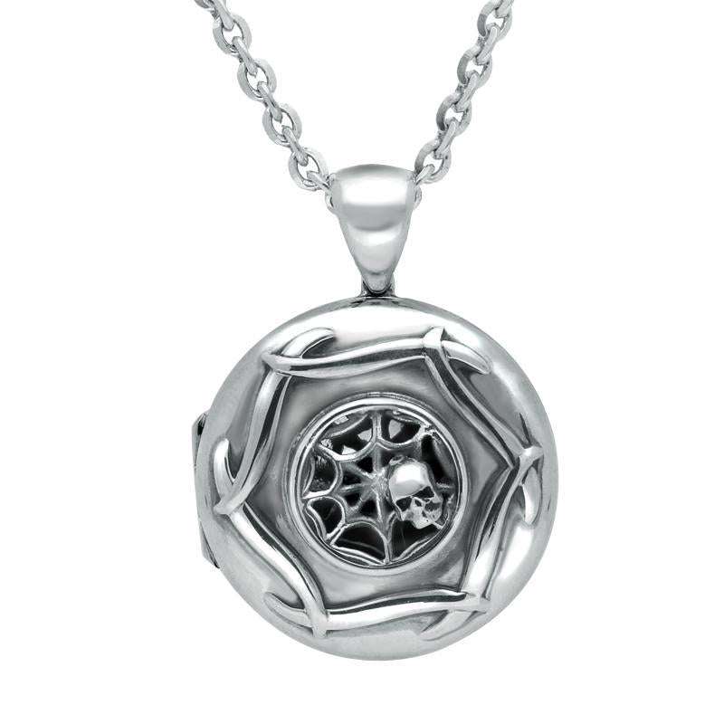 Sterling Silver Spider Web Skull Locket D PUNQ0005383 | W Hamond Fine ...