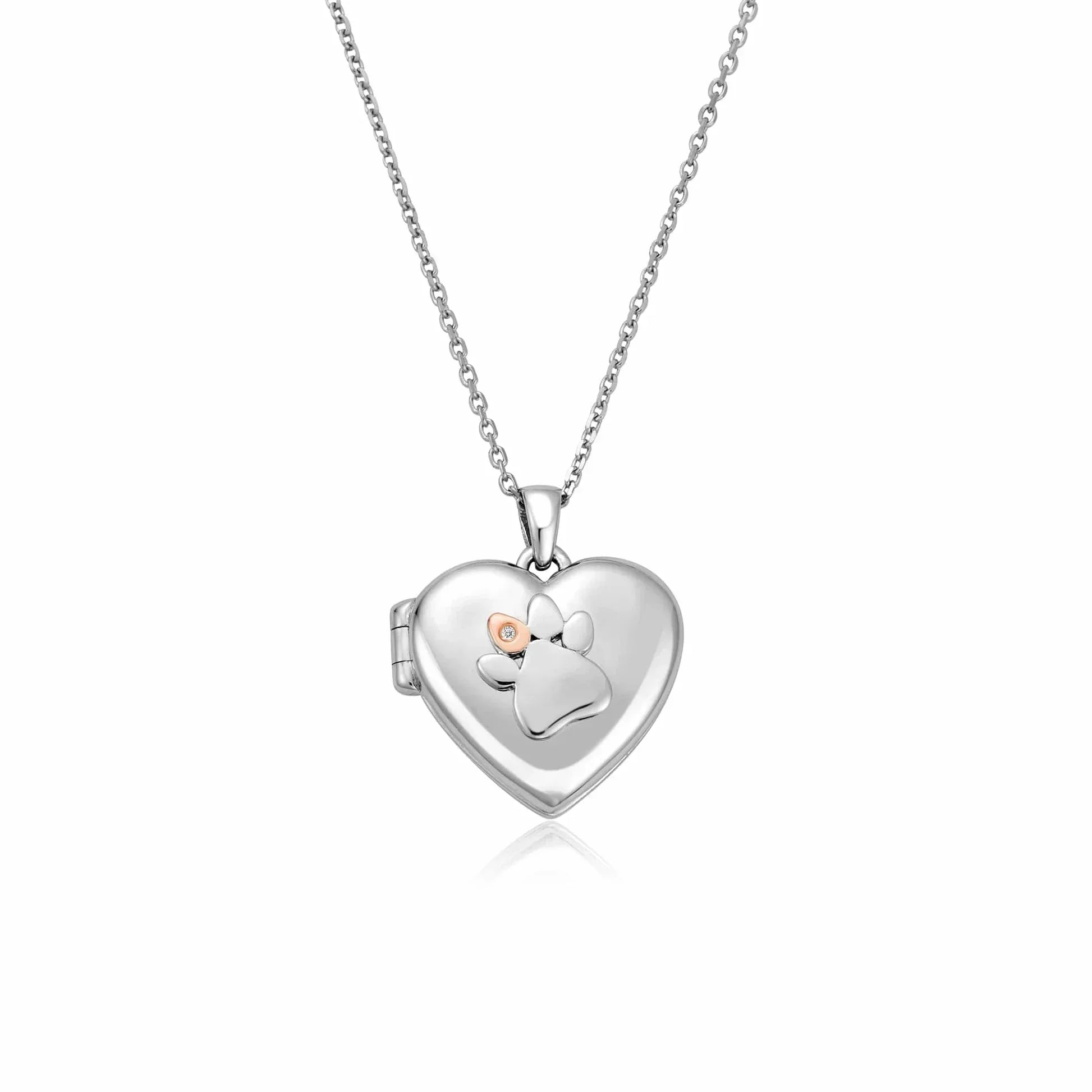Clogau Paw Print Heart Sterling Silver Locket 3SPWP0617 | W Hamond Fine ...