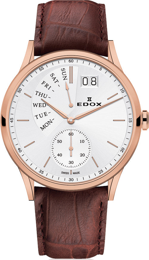 Edox Watch Les Vauberts Day Date Retrograde 34500 37R AIR | W Hamond ...