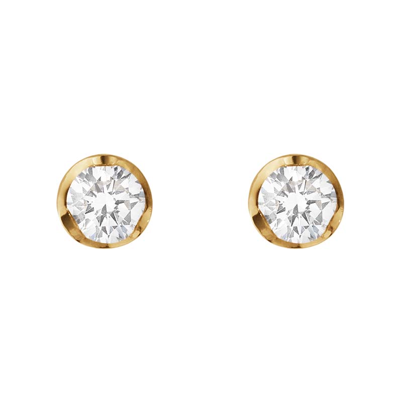 Georg Jensen Signature 18ct Yellow Gold 0.20ct Diamond Stud Earring ...