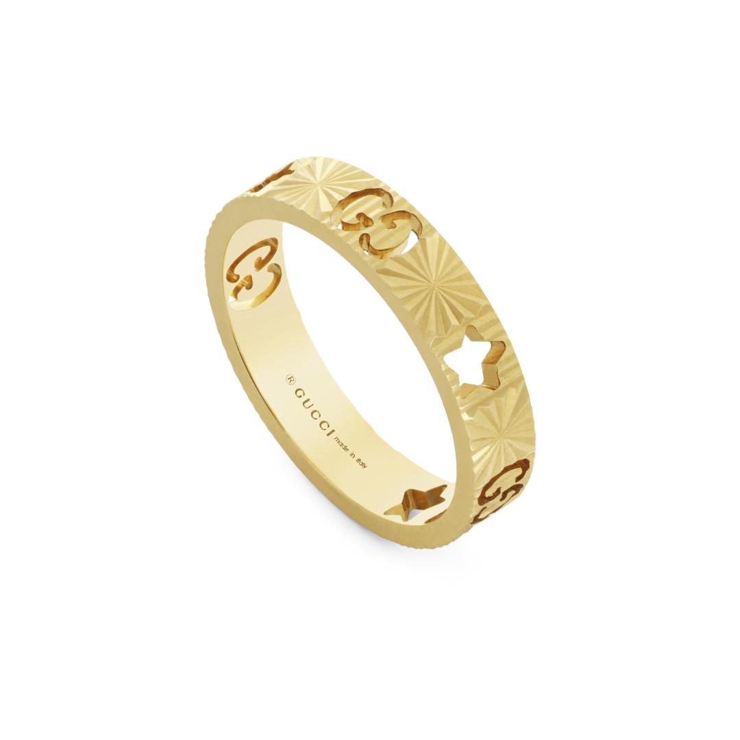 Gucci Icon 18ct Yellow Gold Star Band Ring D YBC727729001 | W Hamond ...