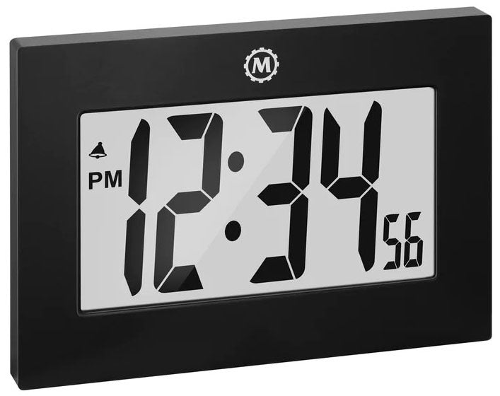 Marathon Clock Digital Wall Desk Black Large | W Hamond Fine Jewellery
