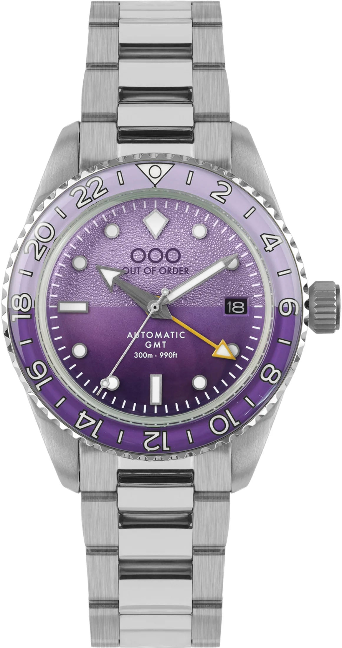 Out Of Order Shaker Dark Violet Automatic GMT Ultra Brushed Watch OOO ...