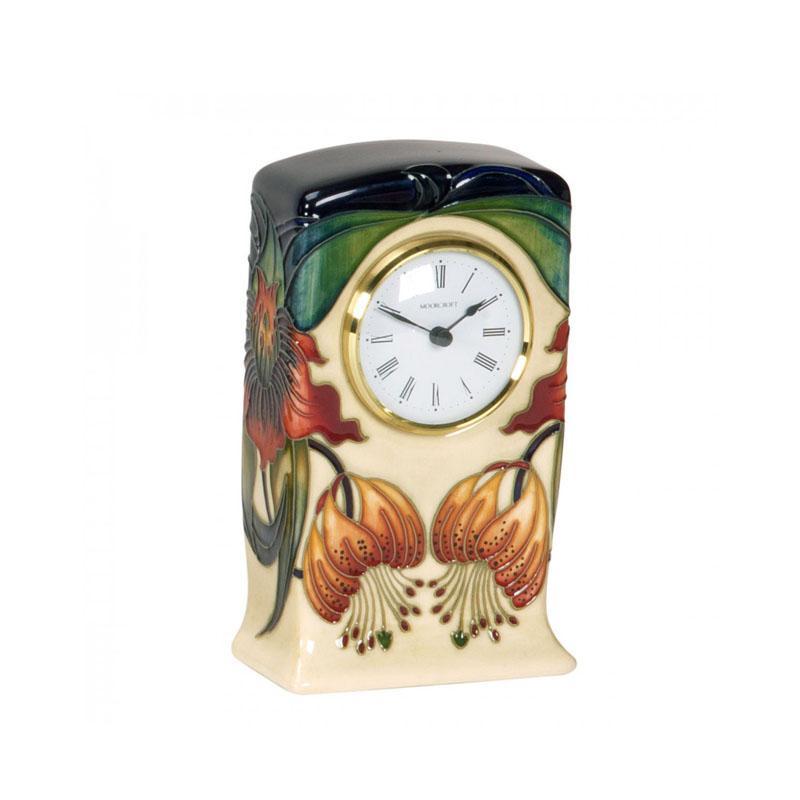 Moorcroft Anna Lily Clock MCR-130 | W Hamond Fine Jewellery
