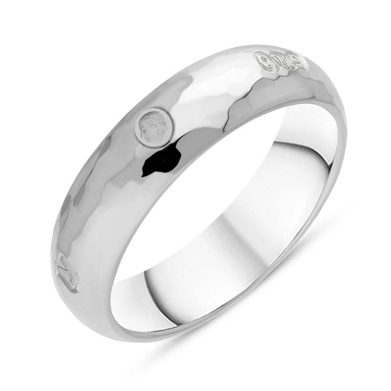 Sterling Silver King's Coronation Hallmark Hammered 6mm Ring D R1253 ...