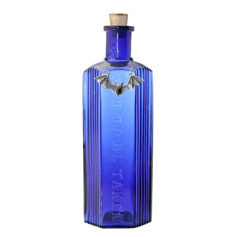 Sterling Silver Whitby Jet Bat Tag Glass Bottle D G653 | W Hamond Fine ...